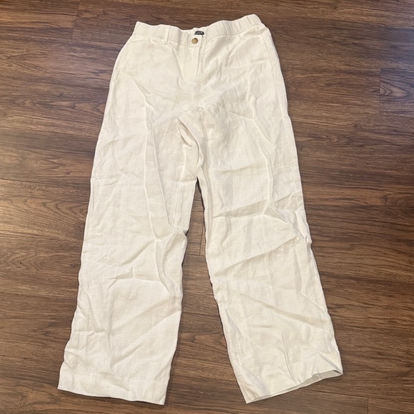 J. Crew | Pants & Jumpsuits | J Crew White Linen Trousers | Poshmark